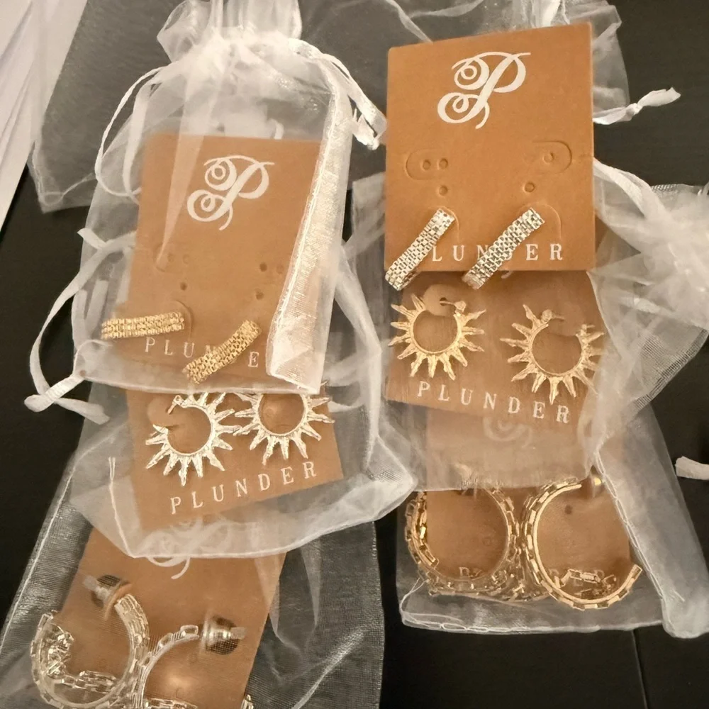Plunder | Jewelry | Plunder Gold And Silver Hoop And Stud Earrings ...